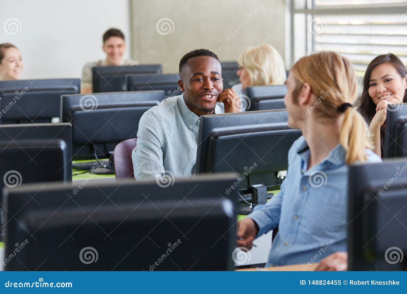 Integrated African Student at Computer Course Stock Image - Image of ...
