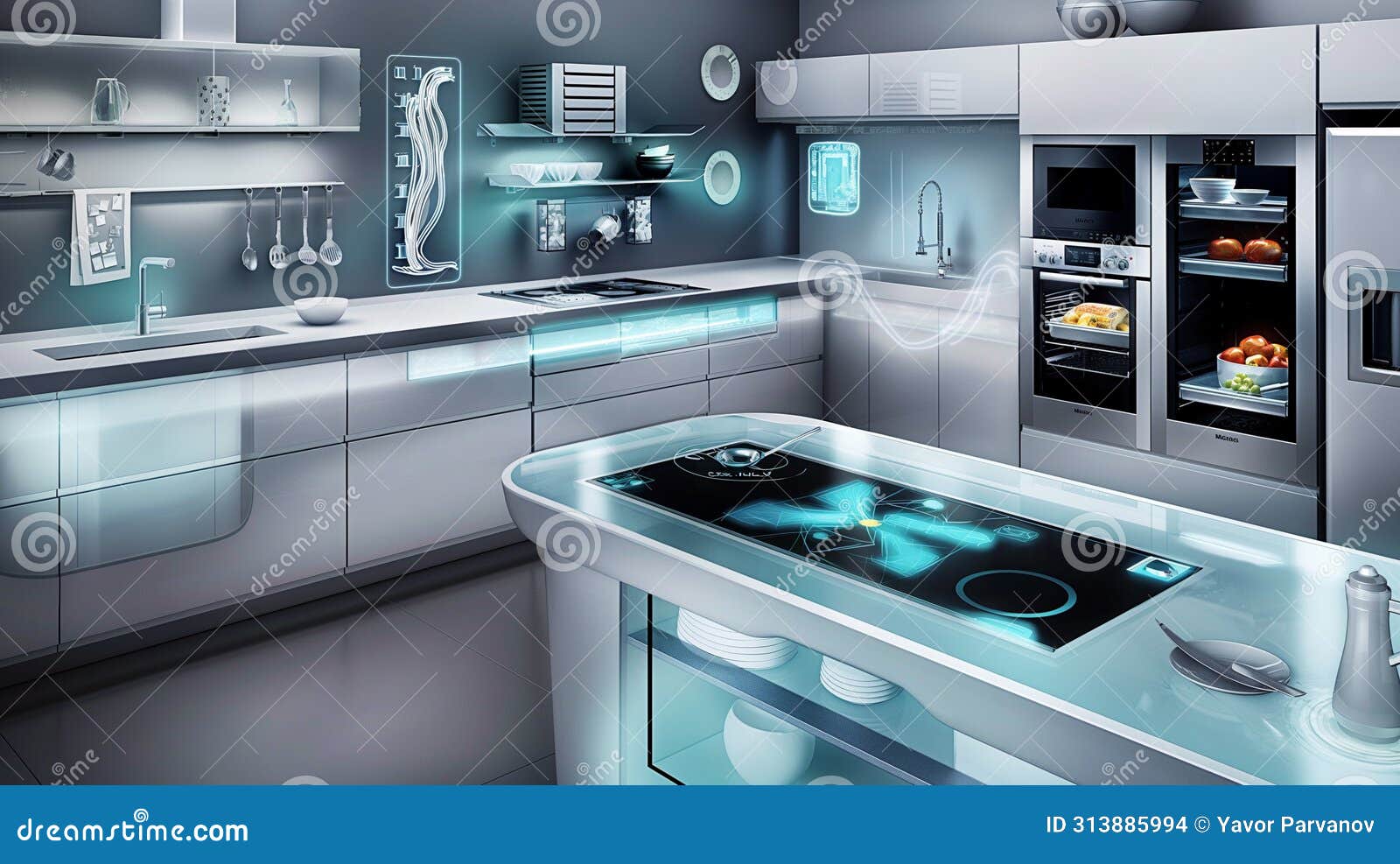 A High-tech Kitchen with the Latest Gadgets, Appliances, and Smart ...