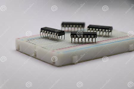 Integrated Chips or Ic Chips on Breadboard. Driver Ic that Controls Dc ...