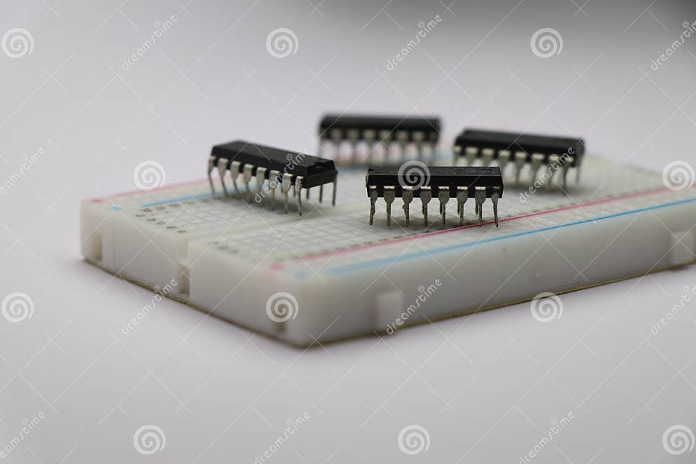 Integrated Chips or Ic Chips on Breadboard. Driver Ic that Controls Dc ...