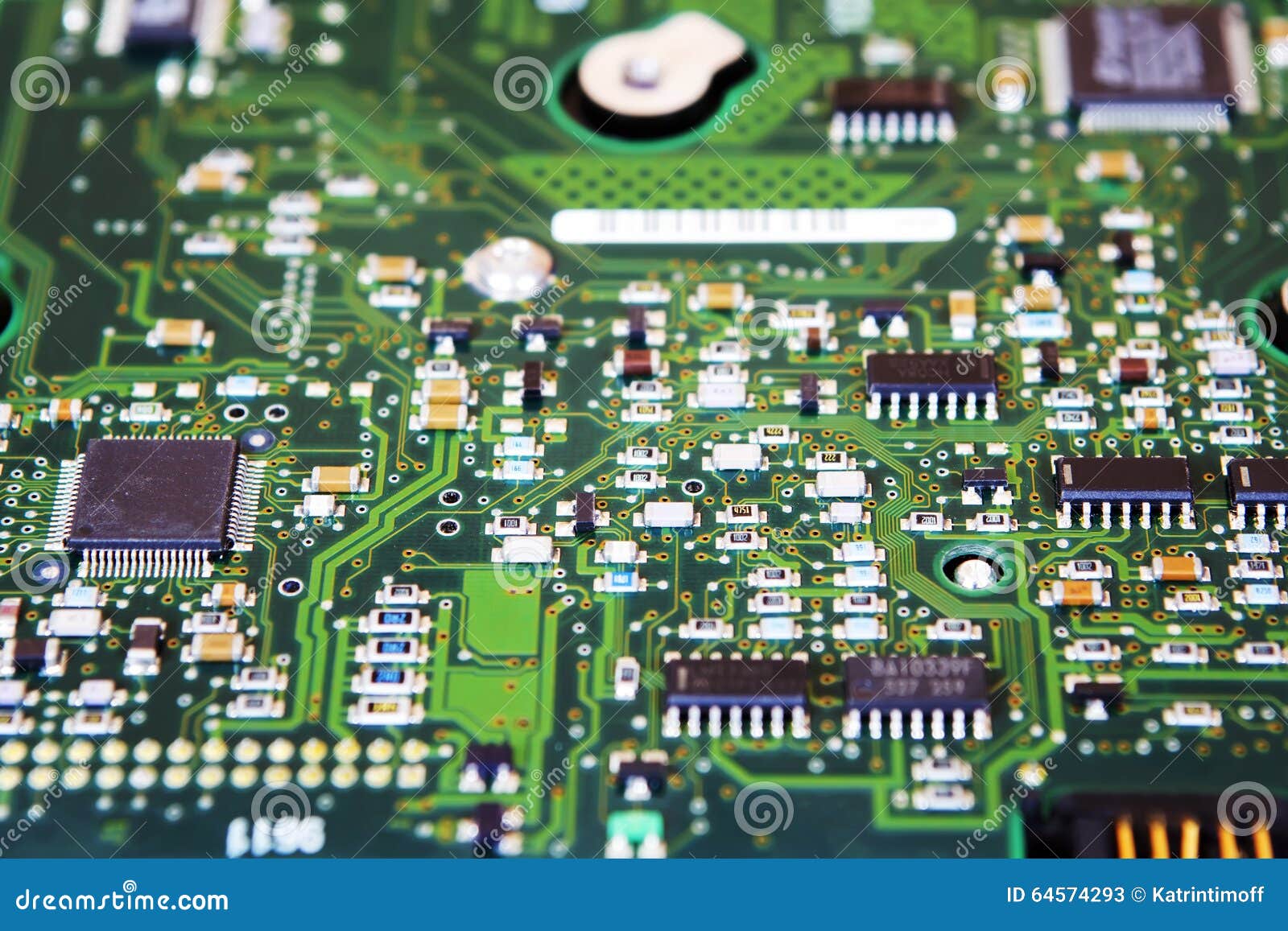 Integrated Circuit Board of a Hard Disk Stock Image - Image of macro ...