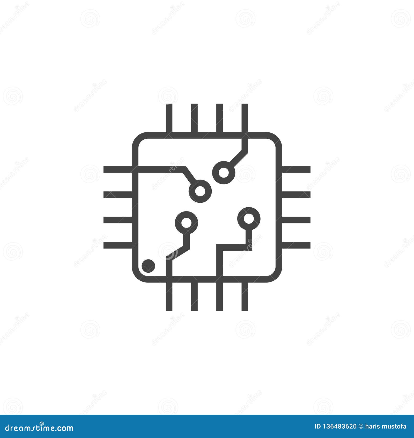 Integrated Circuit Chip Icon Graphic Design Template Vector Stock ...