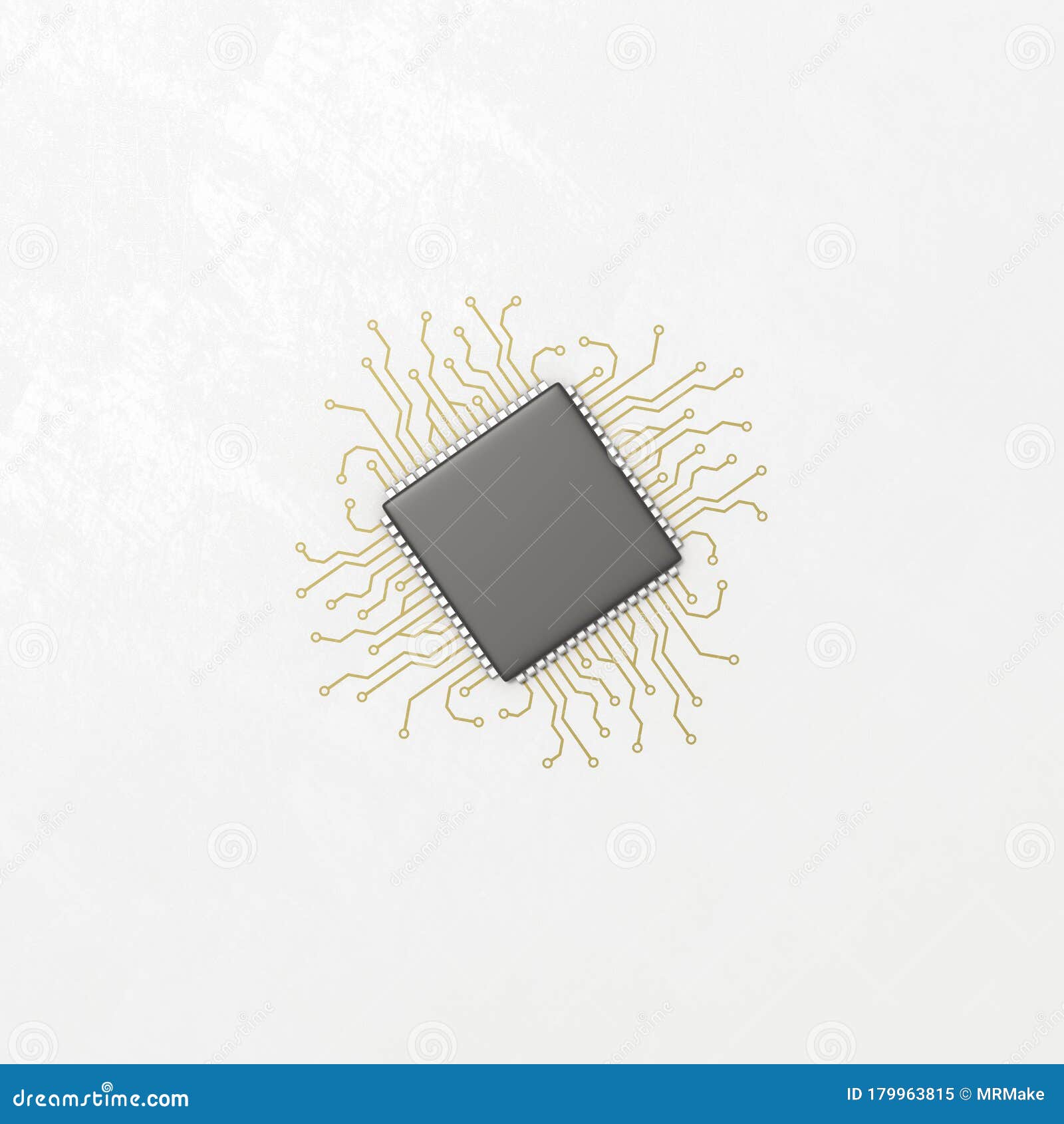 Integrated Circuit with Conductive Traces Illustration Stock ...