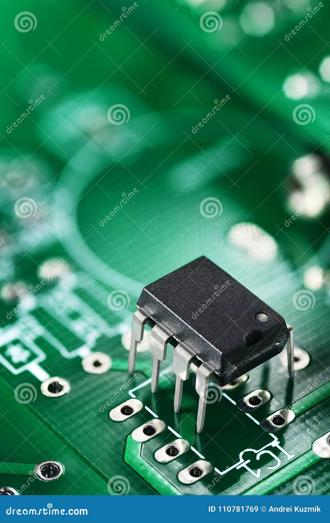 Integrated circuit on PCB stock image. Image of controller - 110781769