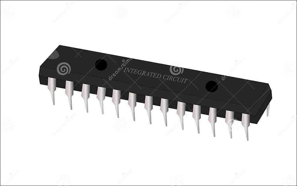 Integrated Circuit (IC) Vector Art. Stock Vector - Illustration of ...