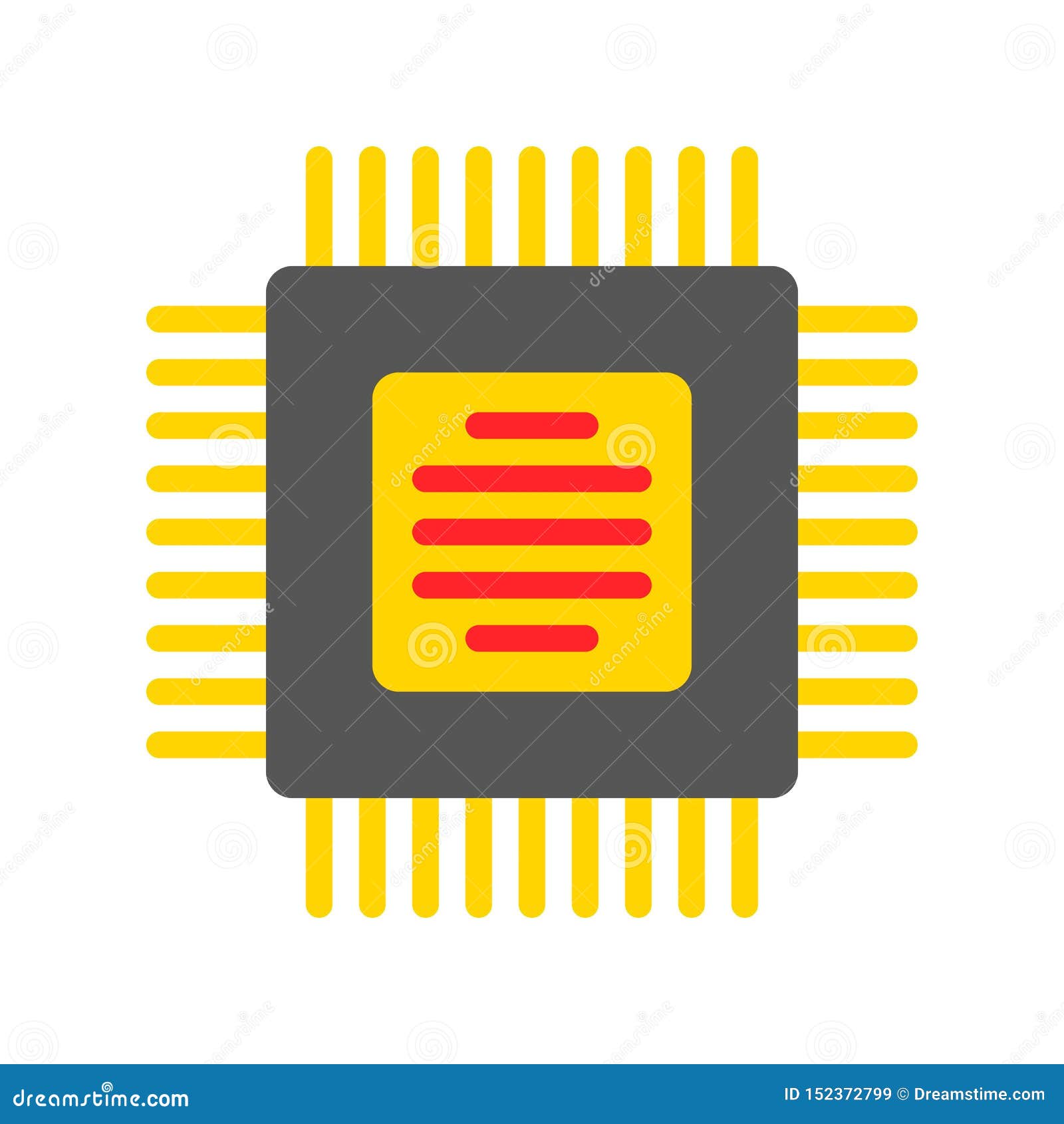 Integrated Circuit Vector, Electronic Device Flat Style Icon Stock ...