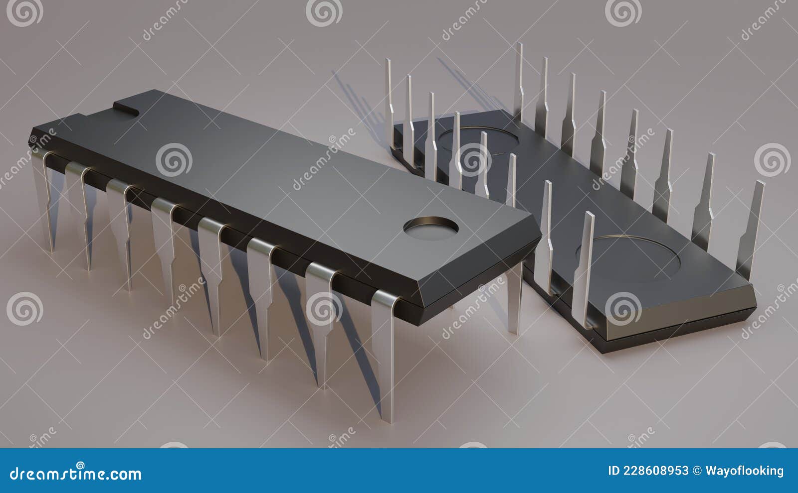 Integrated Circuits Packages Surface Mount Blueprints Cartoon Vector ...