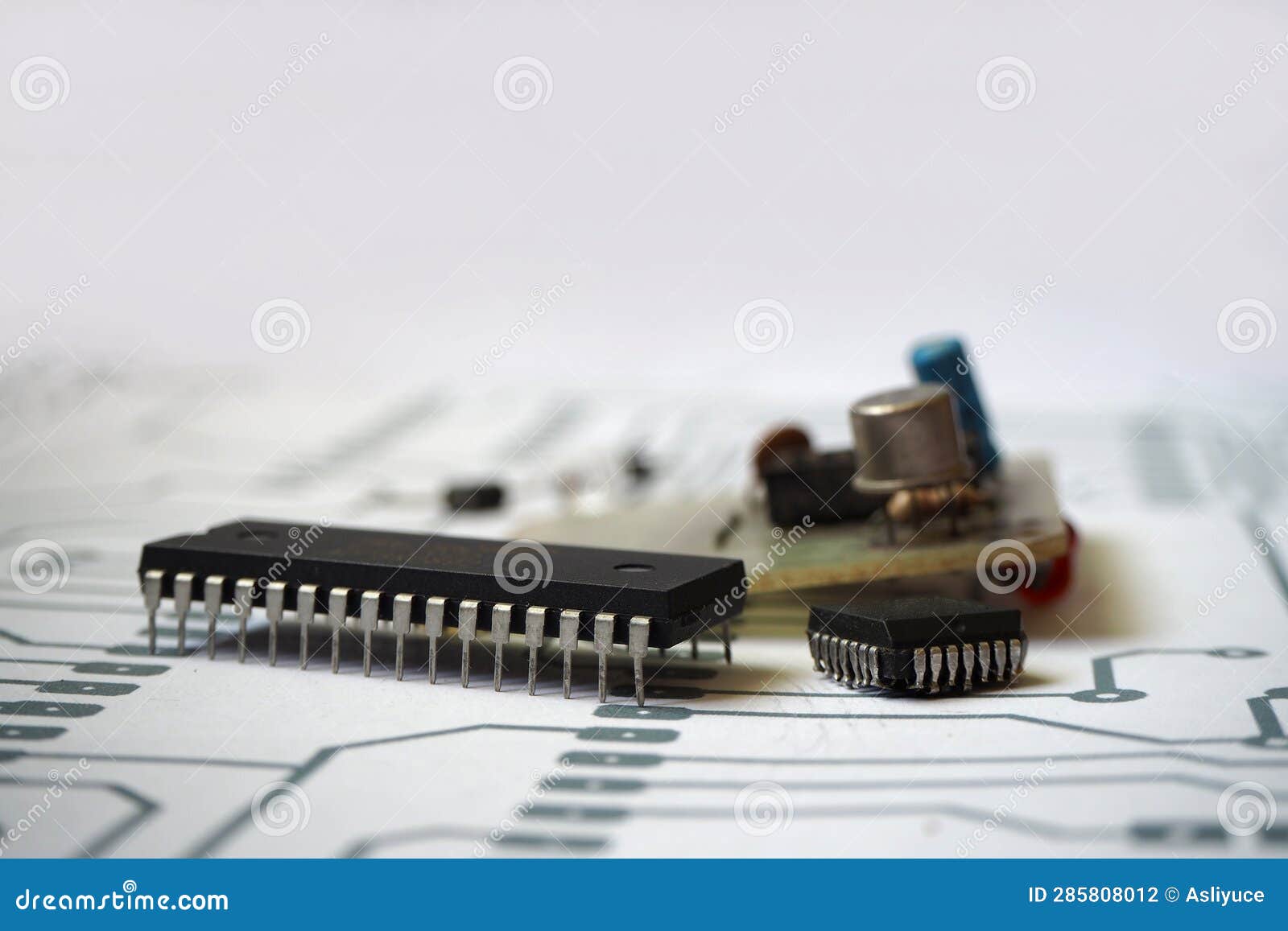 Integrated Circuits on a Diagram Stock Photo - Image of schematics ...