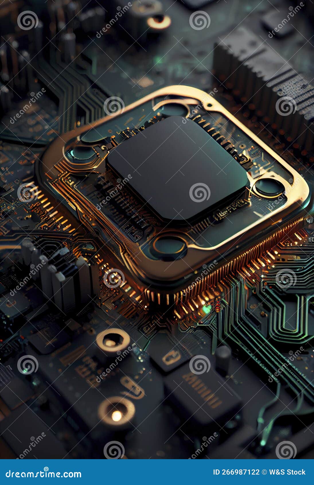 Central Computer Processors CPU Concept. Motherboard Digital Chip ...