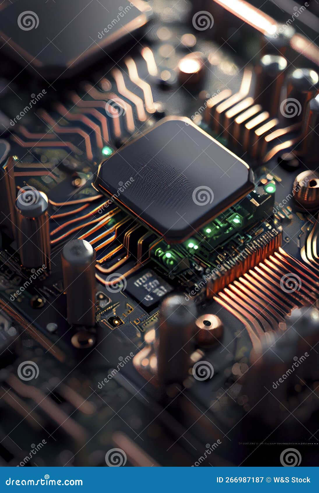 Central Computer Processors CPU Concept. Motherboard Digital Chip ...