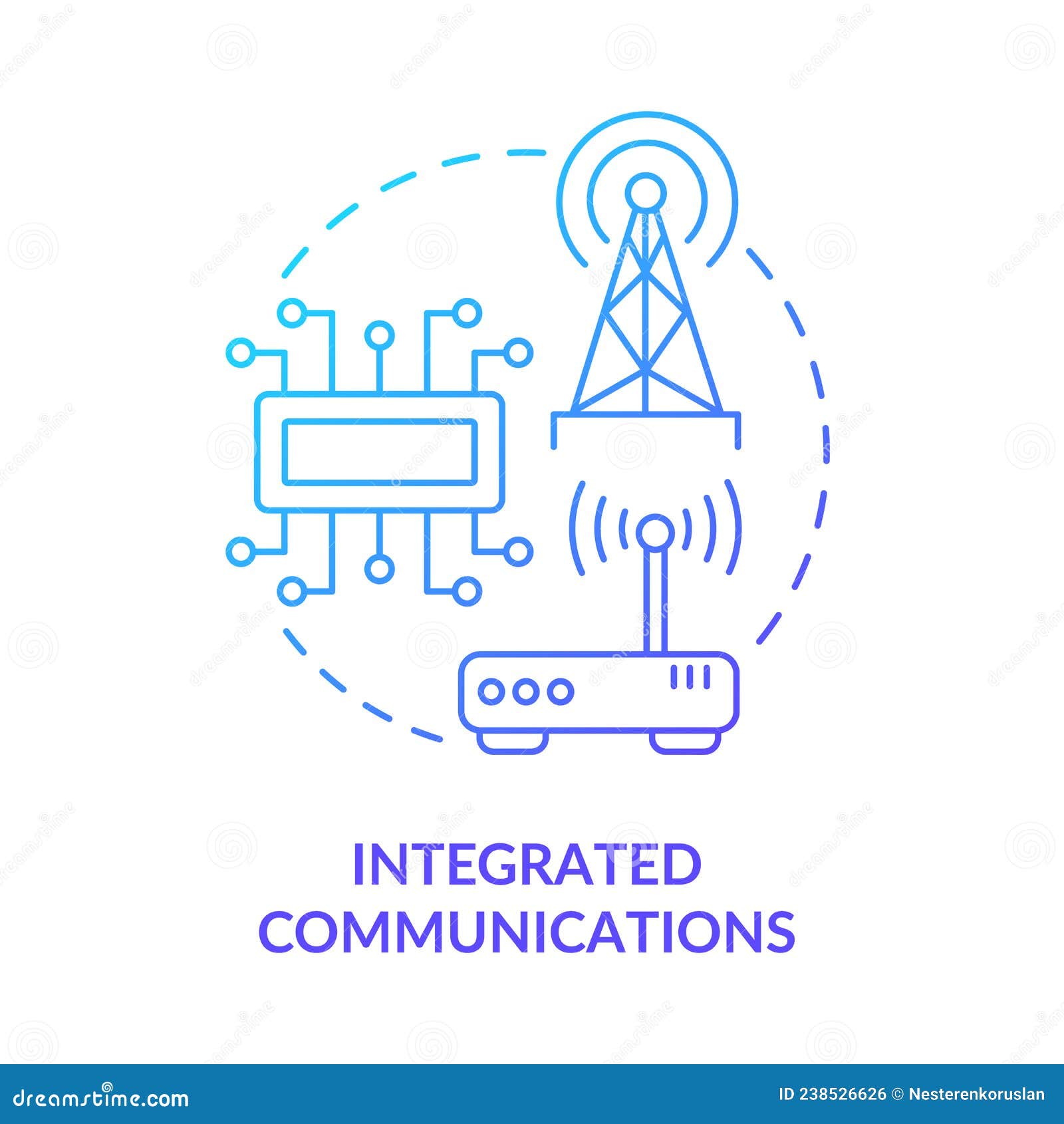 Integrated Communications Blue Gradient Concept Icon Stock Vector ...