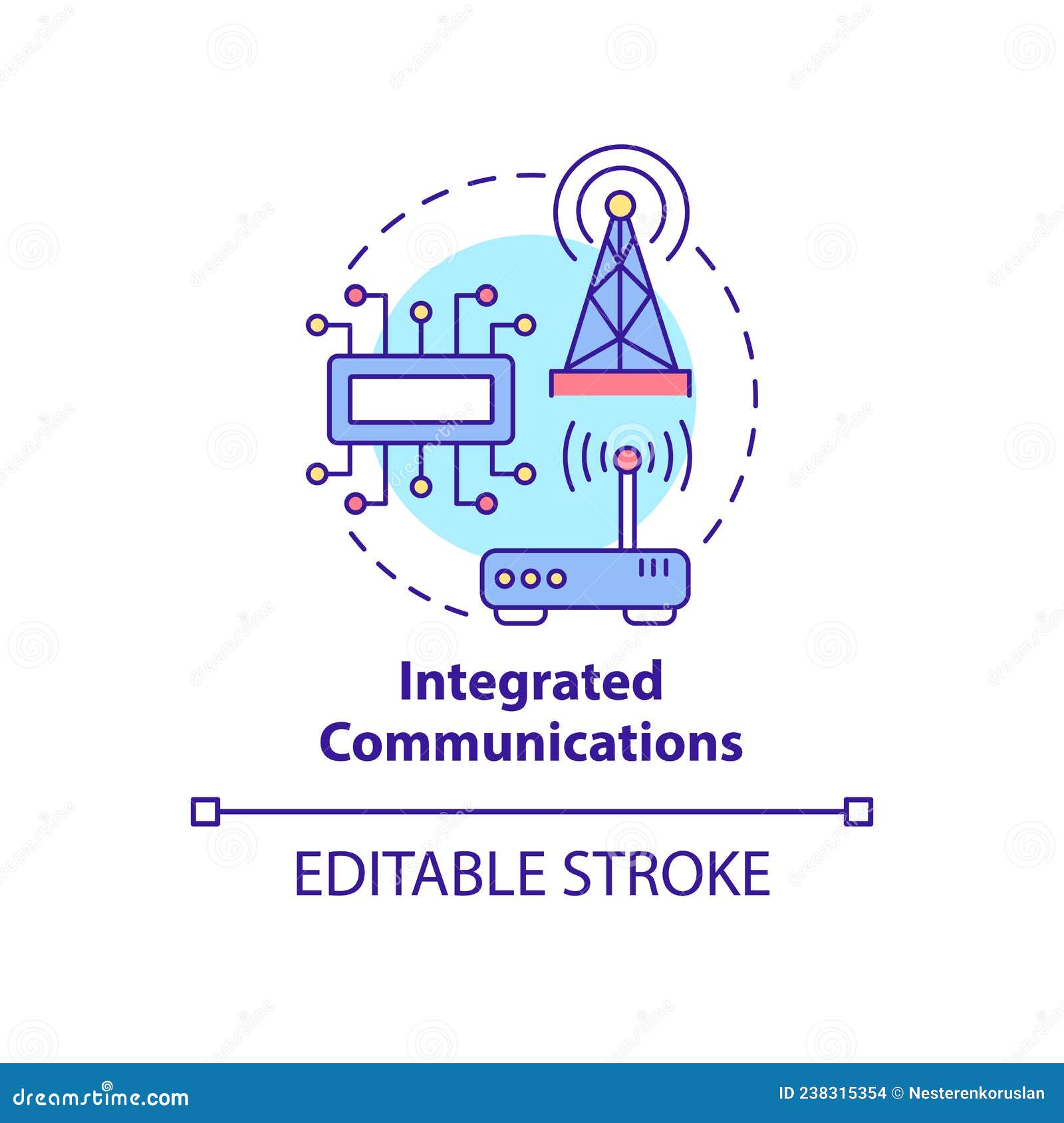Integrated Communications Concept Icon Stock Vector - Illustration of ...