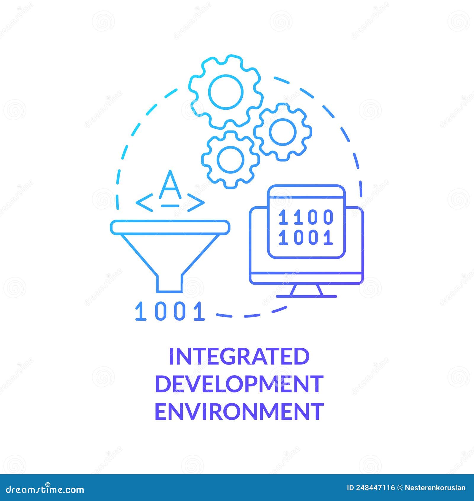 Integrated Development Environment Blue Gradient Concept Icon Stock ...