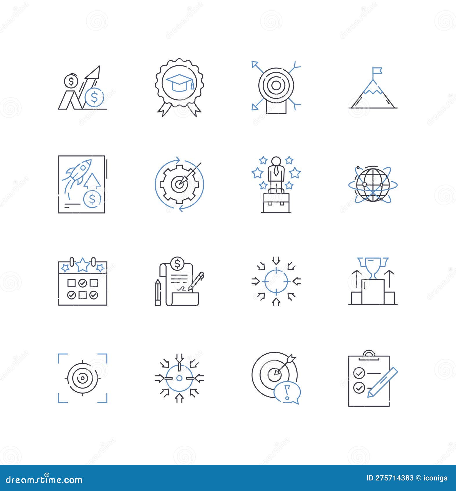 Integrated Direction Line Icons Collection. Synergy, Harmony ...