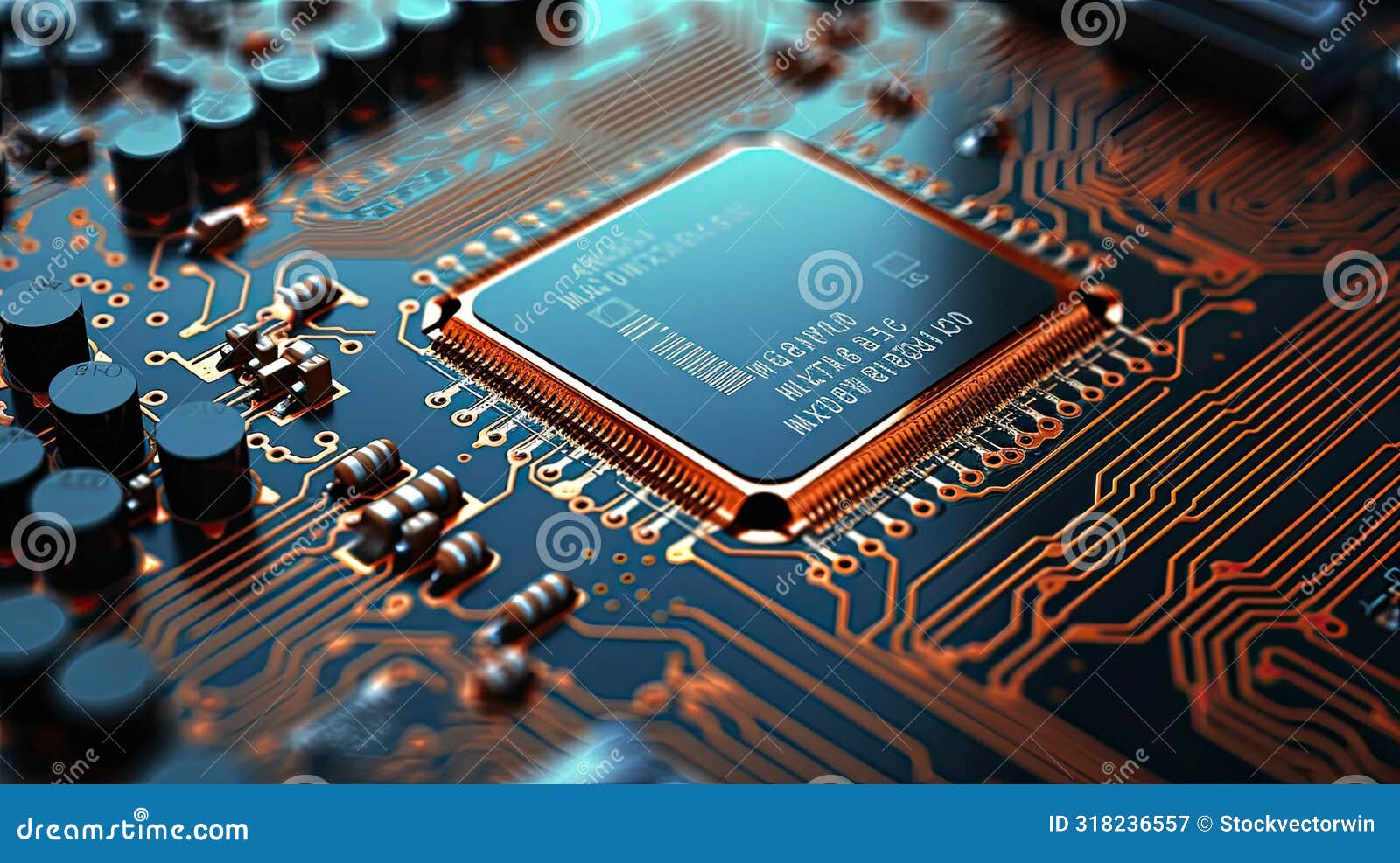 Integrated Electronics Technology Stock Illustration - Illustration of ...