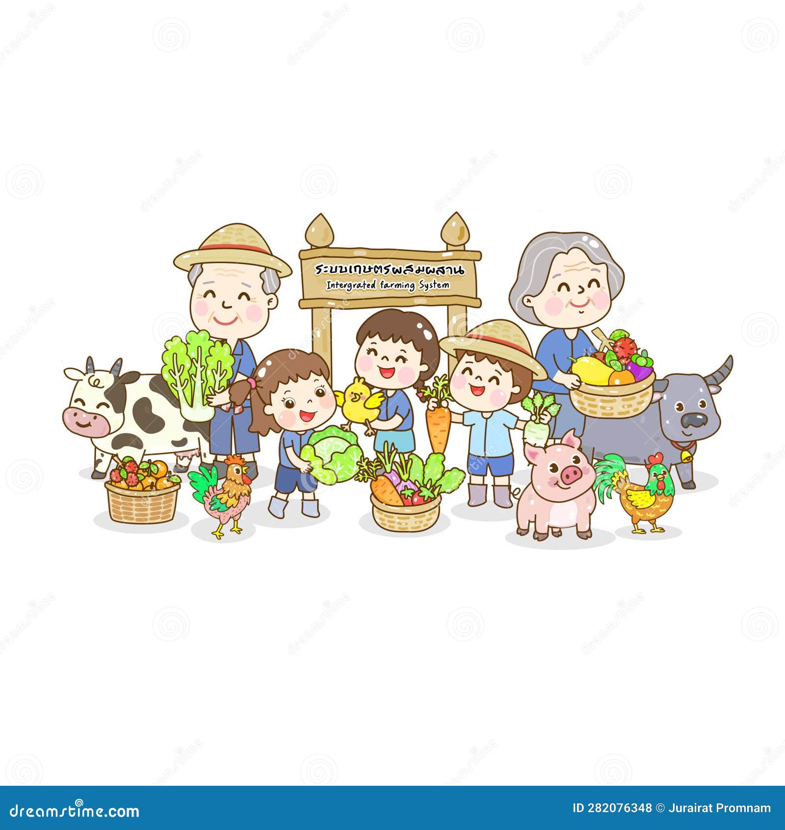 Integrated Farming System Vector on Background. Stock Illustration ...