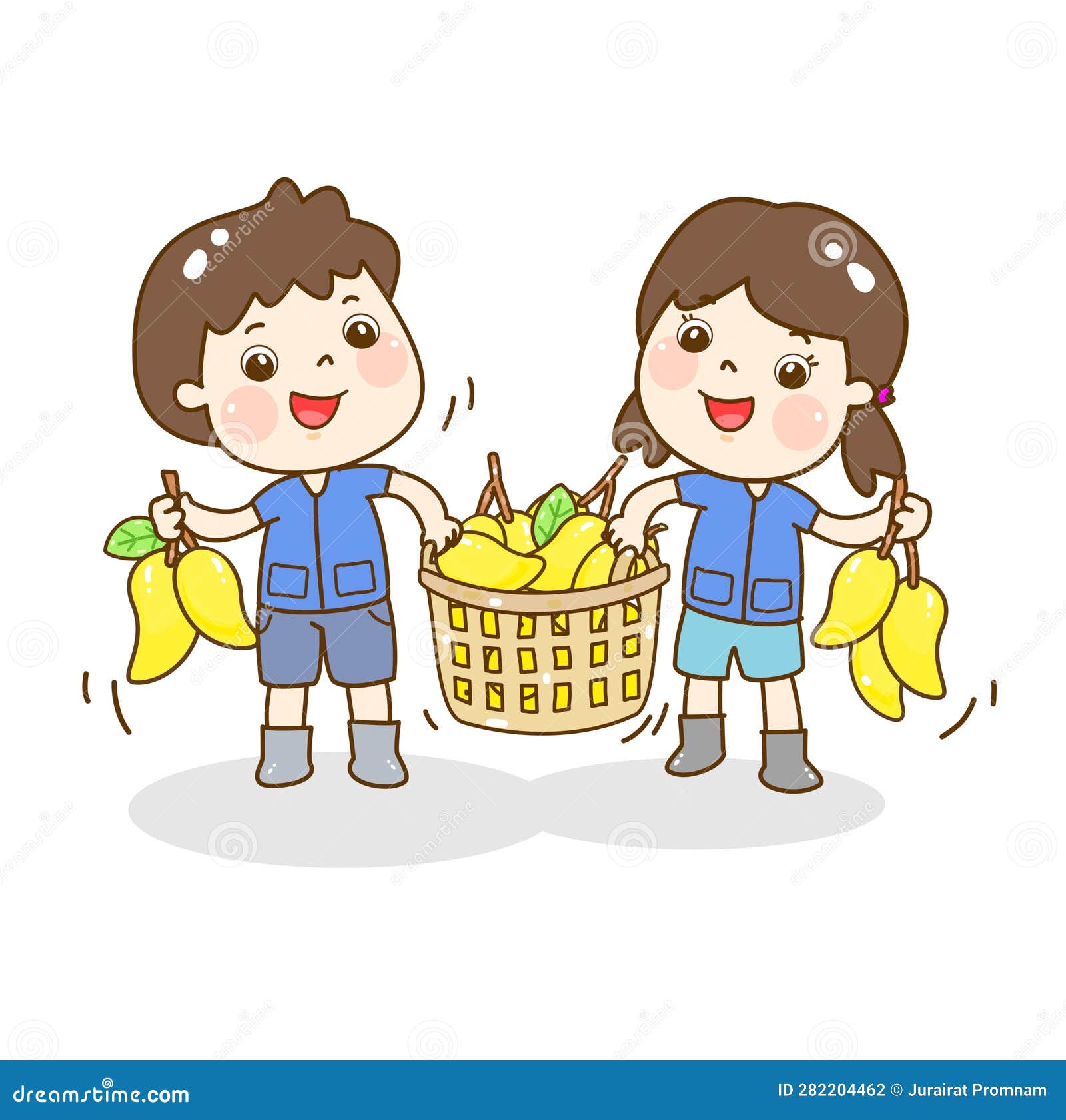 Cartoon Farmer Have Mango Character. Stock Illustration - Illustration ...