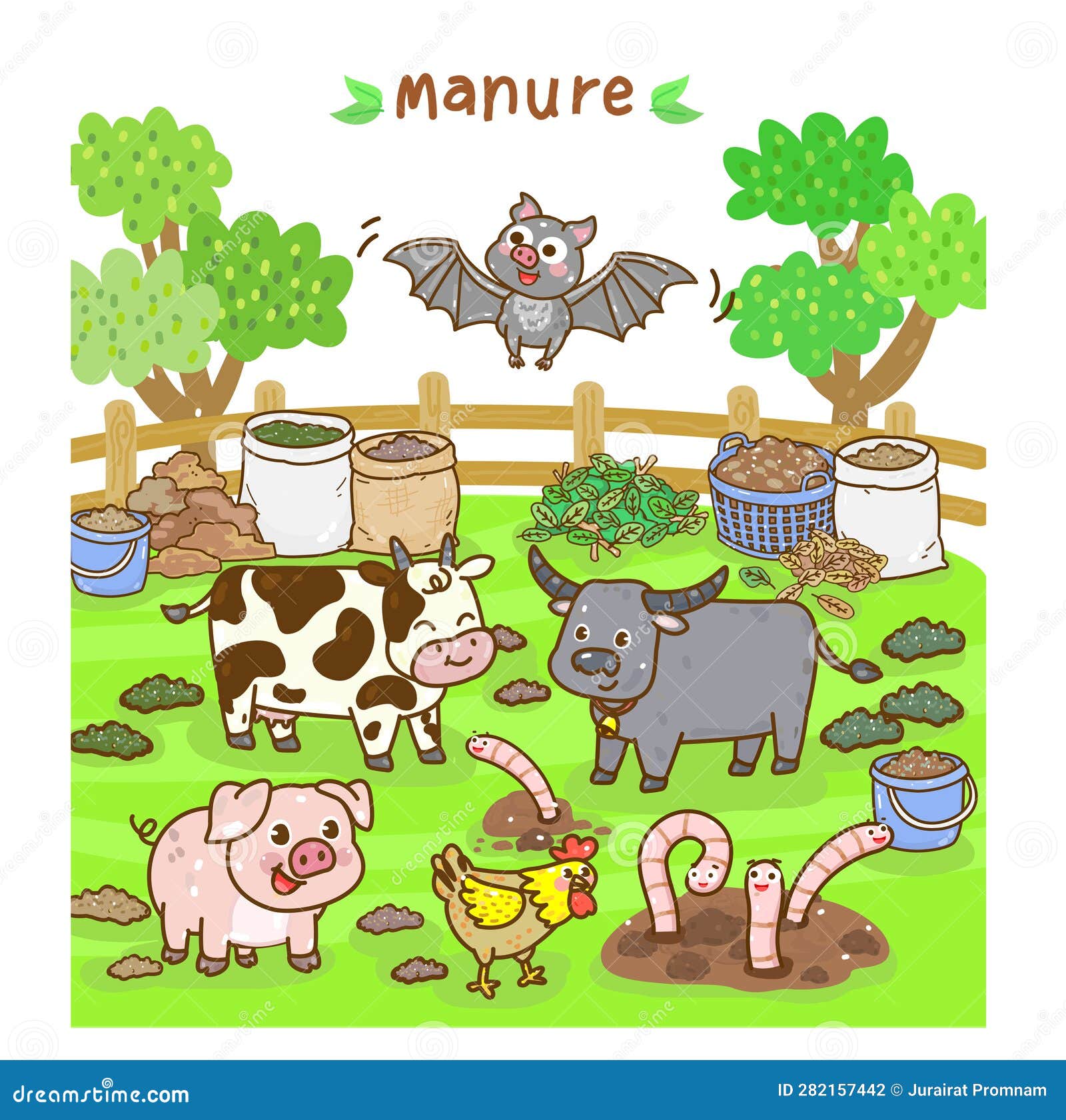 Manure for Farming on Background. Stock Vector - Illustration of brand ...