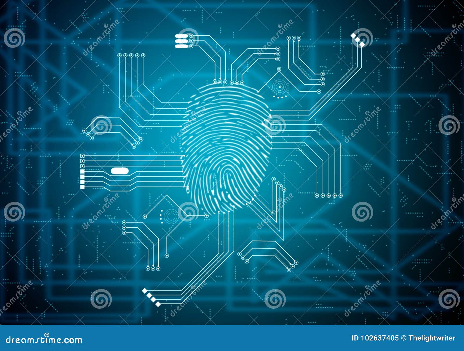 Integrated Fingerprint in Electronic Computer Circuit Board Stock ...