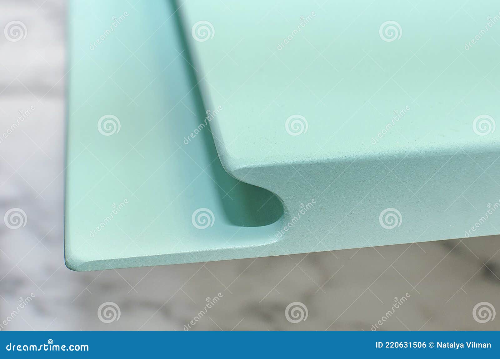 Integrated Handle for Kitchen Fronts with Enamel Finish Stock Photo ...
