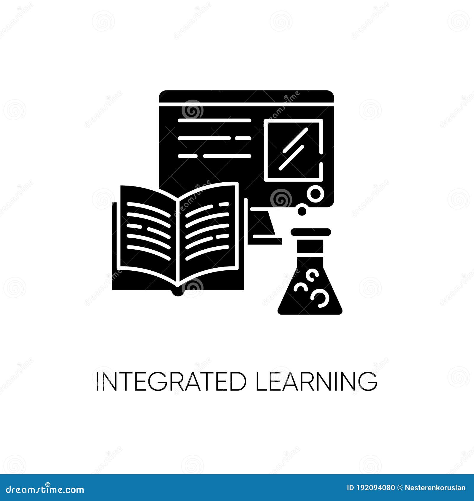 Integrated Learning Black Glyph Icon Stock Vector - Illustration of ...