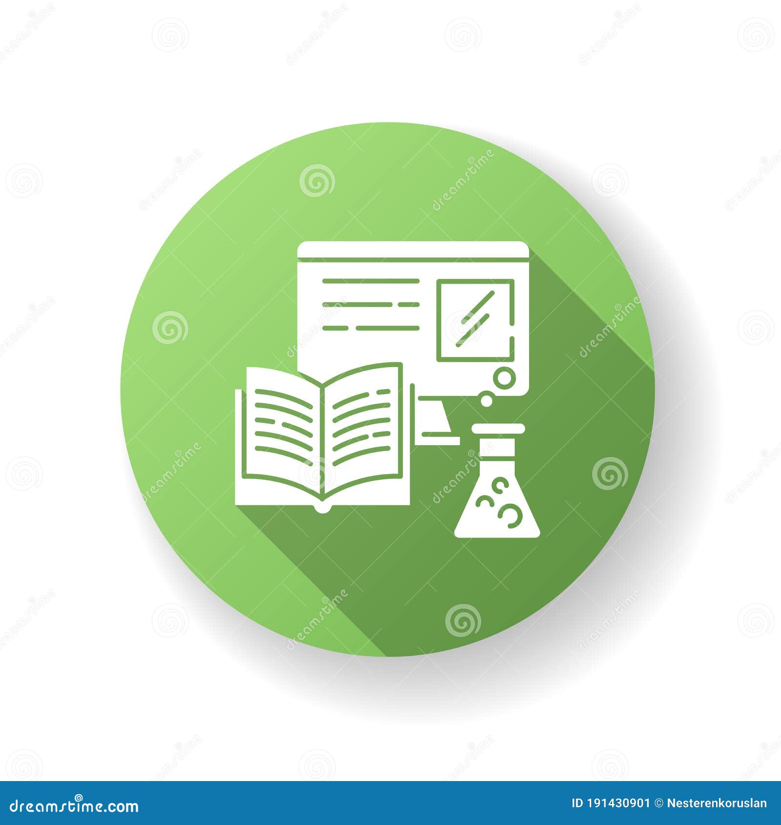 Integrated Learning Green Flat Design Long Shadow Glyph Icon Stock ...