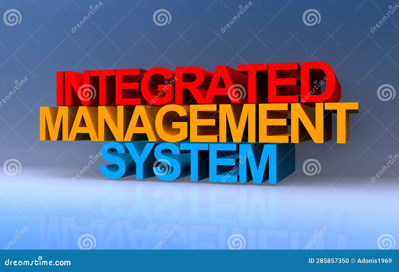 Integrated Management System on Blue Stock Photo - Image of environment ...