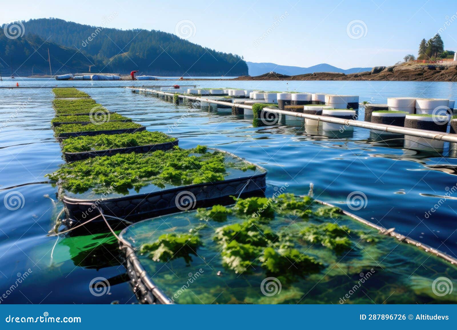 Integrated Multi-trophic Aquaculture Seaweed Growth Stock Illustration ...