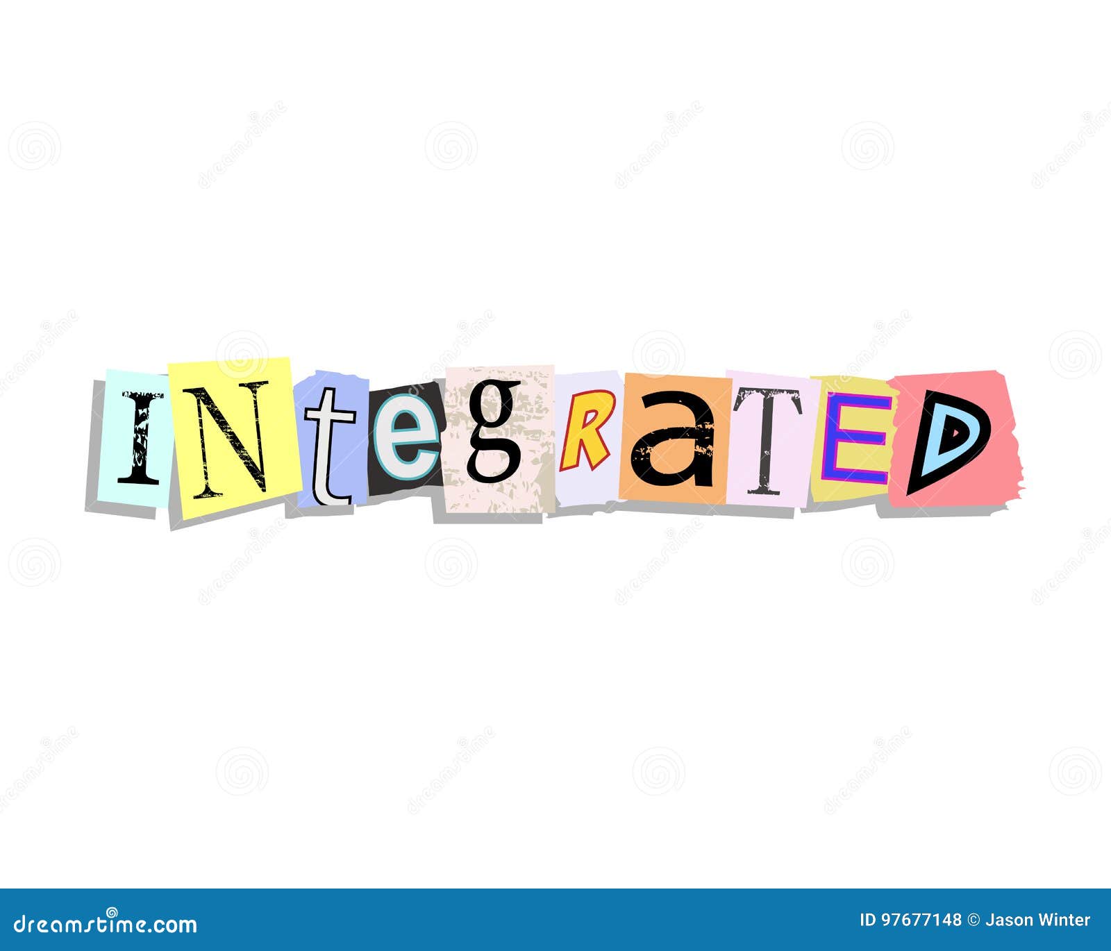 Integrated Paper Letters stock vector. Illustration of word - 97677148