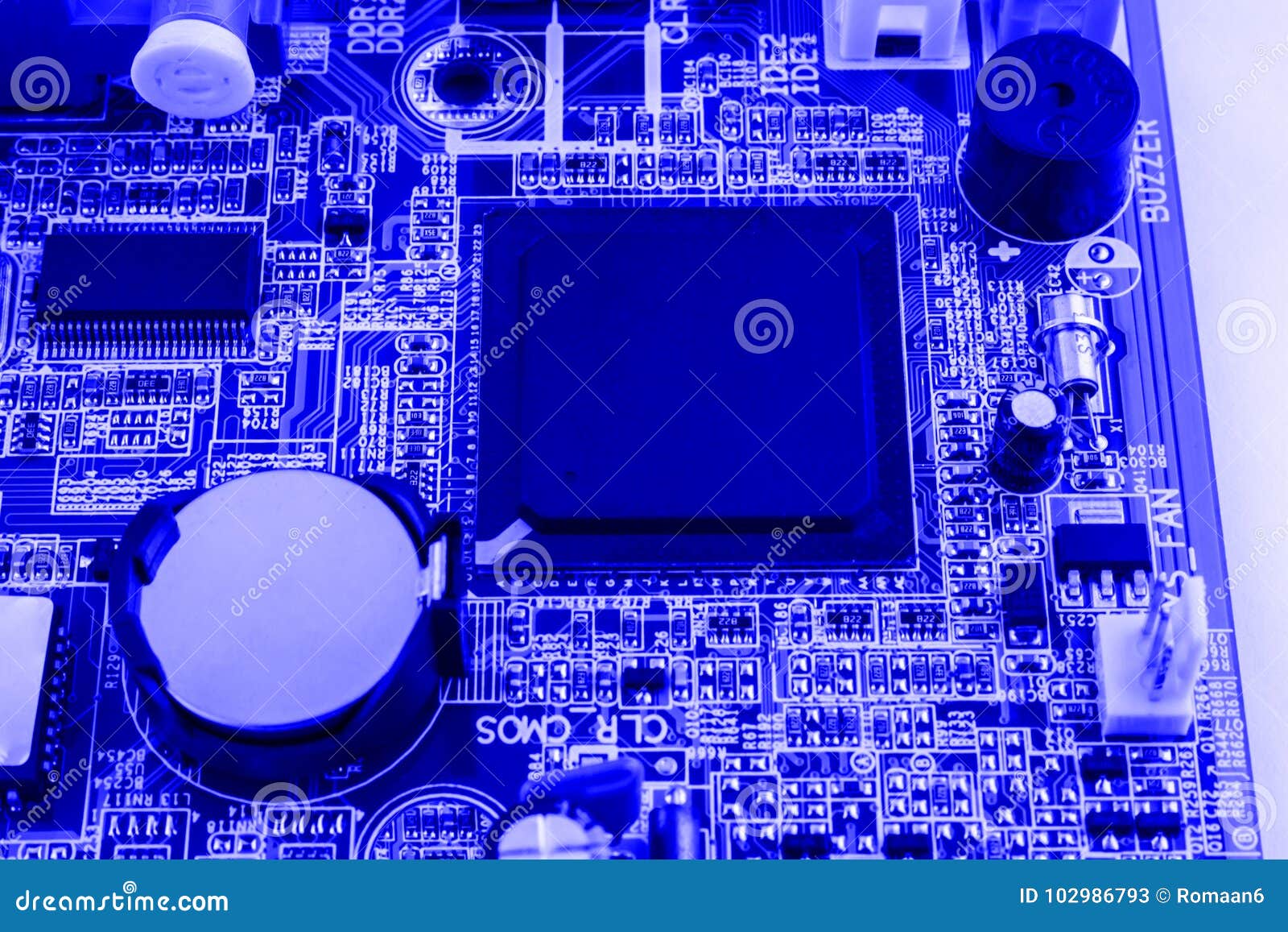 Integrated Semiconductor Microchip Microprocessor On Circuit Board ...