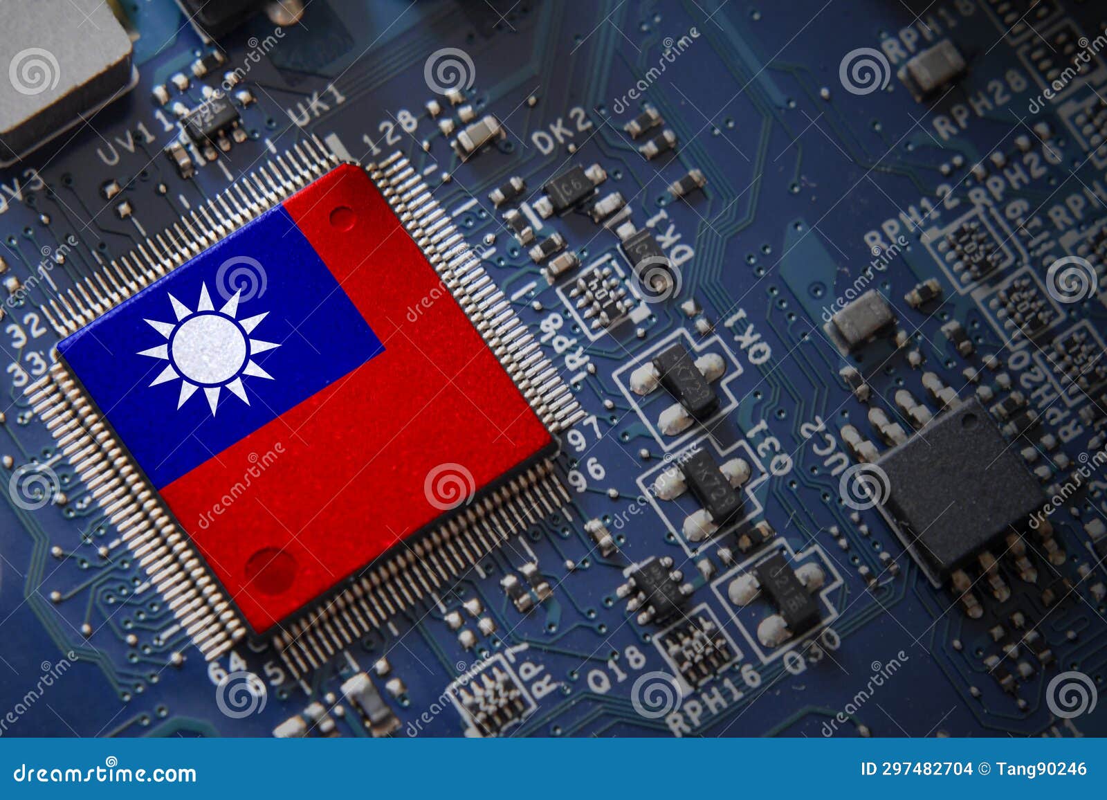 Integrated Semiconductor Microchip with Taiwan Flag Stock Photo - Image ...