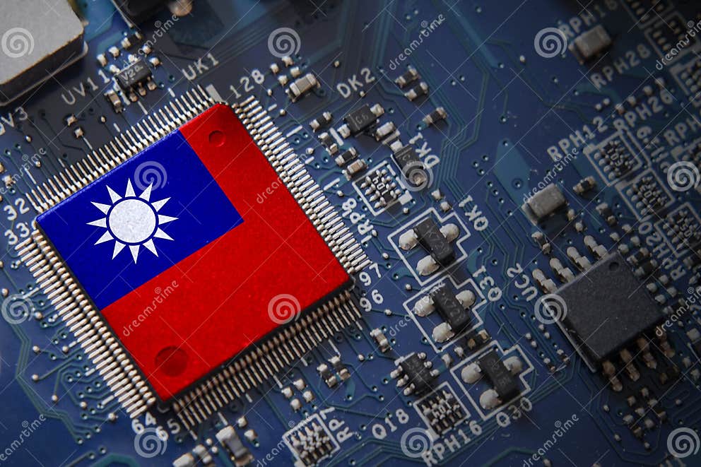 Integrated Semiconductor Microchip with Taiwan Flag Stock Photo - Image ...