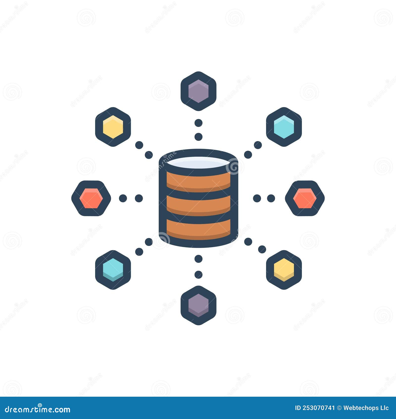Color Illustration Icon for Integrating, Integrate and Data Stock ...