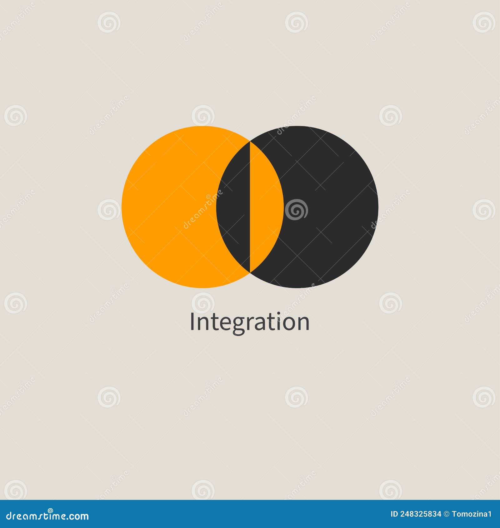 Integration Abstract Logo, Two Circles Stock Vector - Illustration of ...
