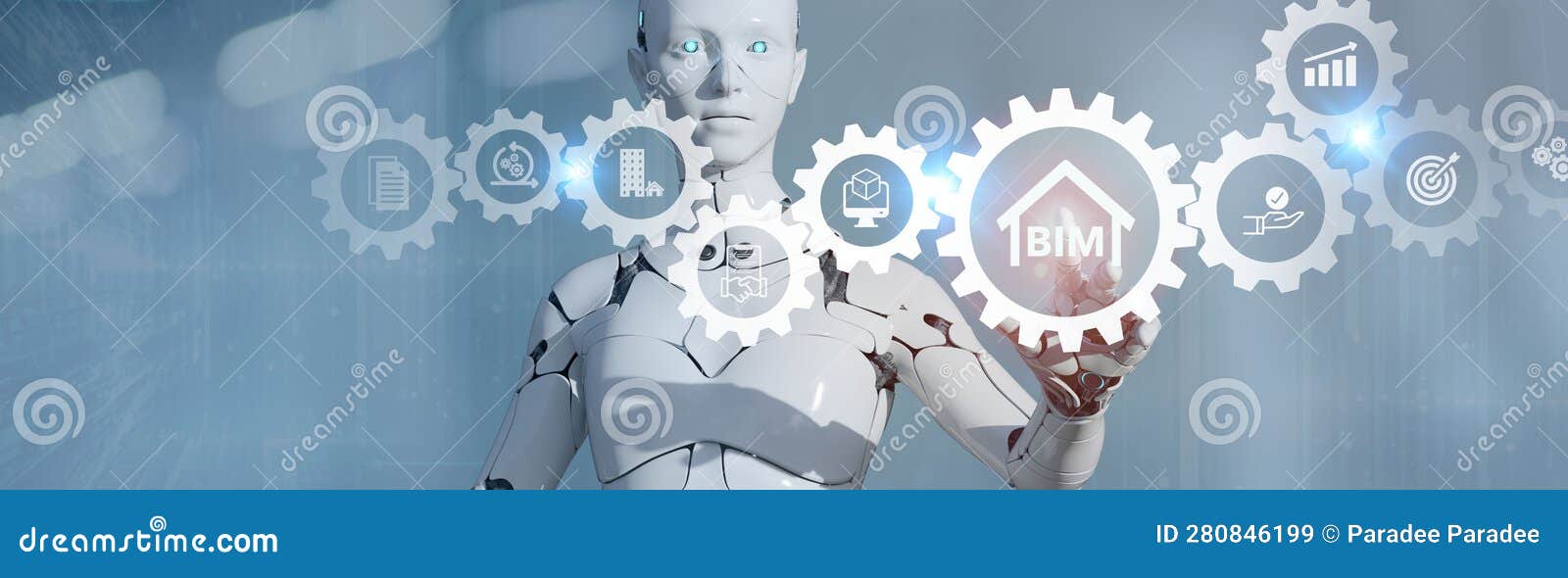 The Integration of BIM and AI Technology Concept. Stock Image - Image ... The Integration of BIM and AI Technology Concept. Stock Image - Image ...