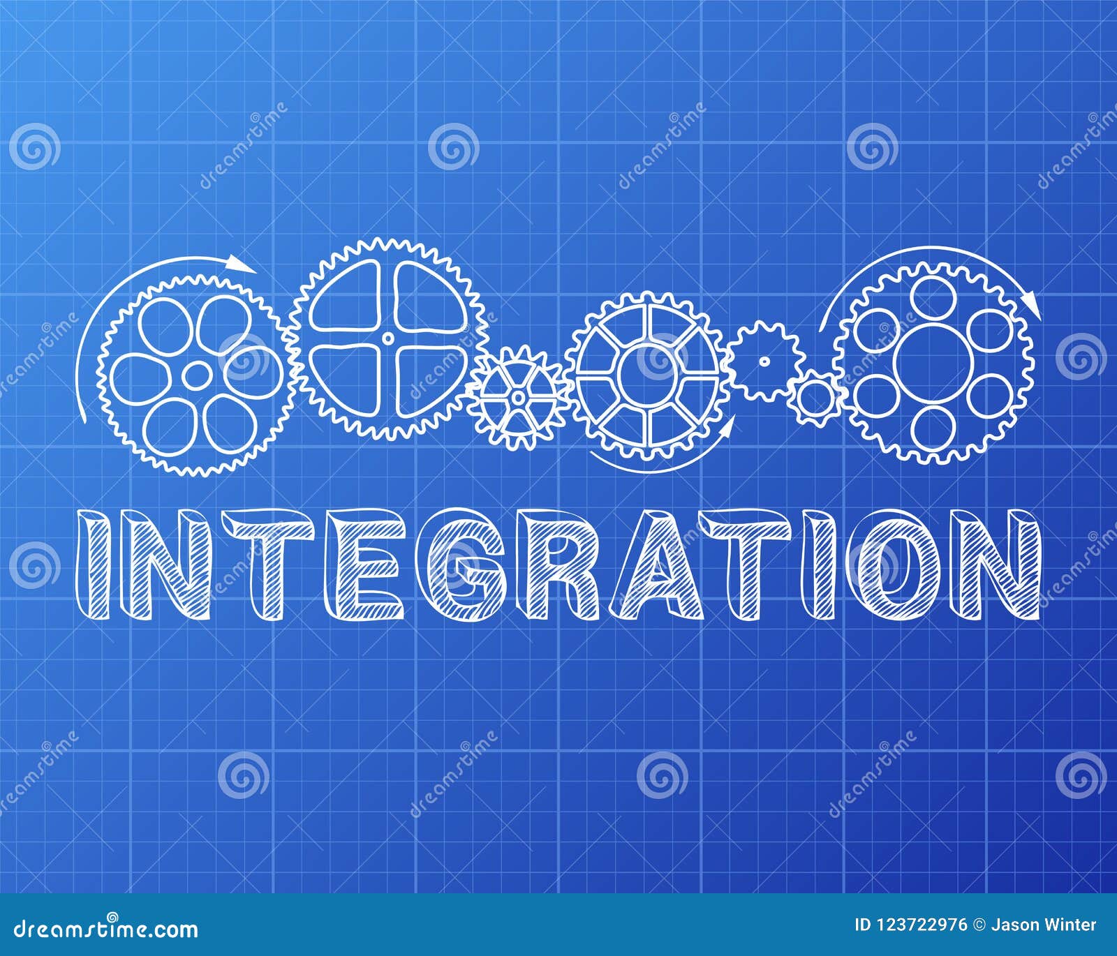 Integration Blueprint Vector Illustration | CartoonDealer.com #123722976