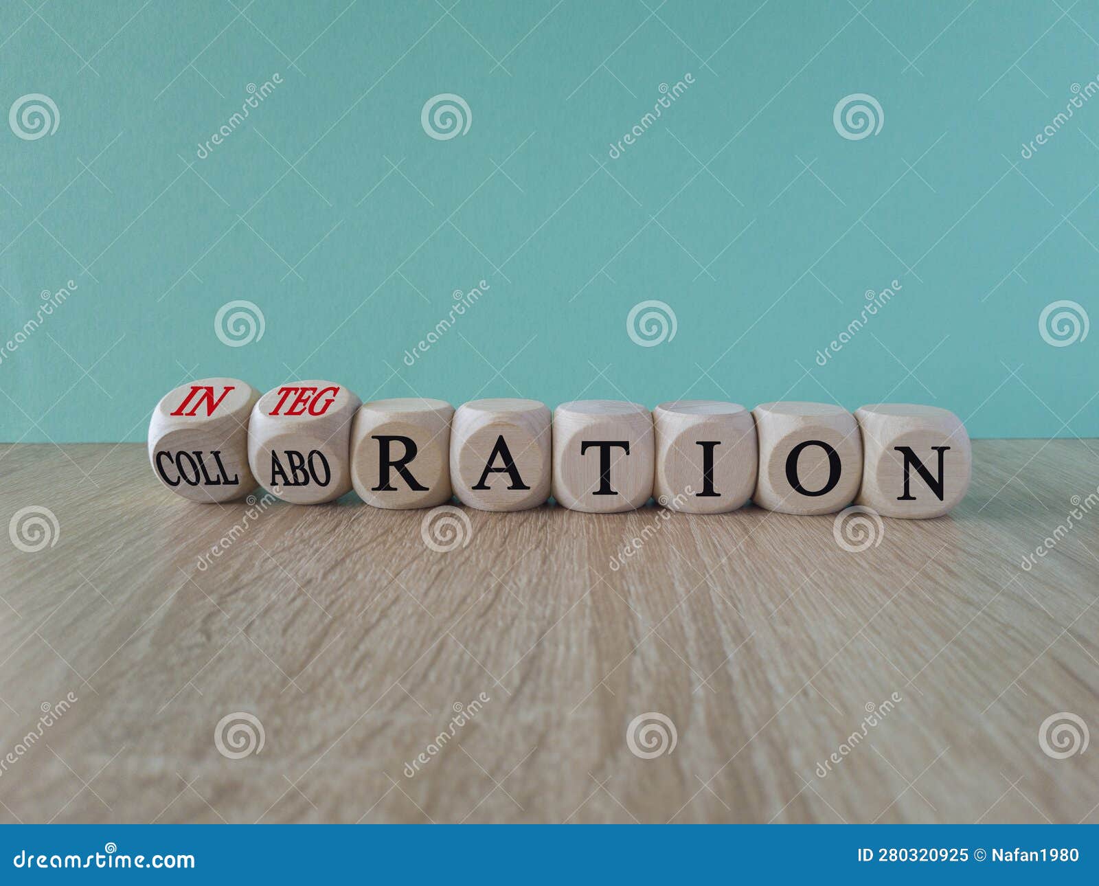 Integration or Collaboration Symbol. Turned Cubes, Changes Words ...