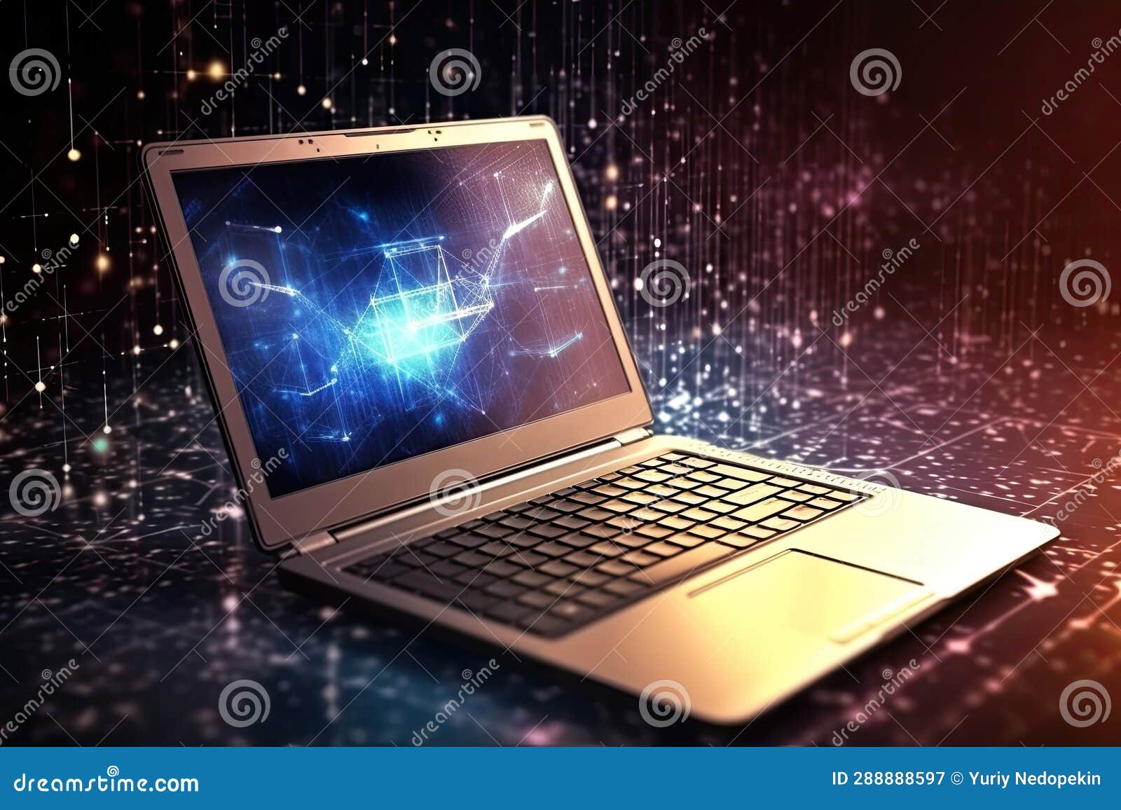 Modern Laptop Caught in the Swirling Vortex of Data Nanotechnology and ...