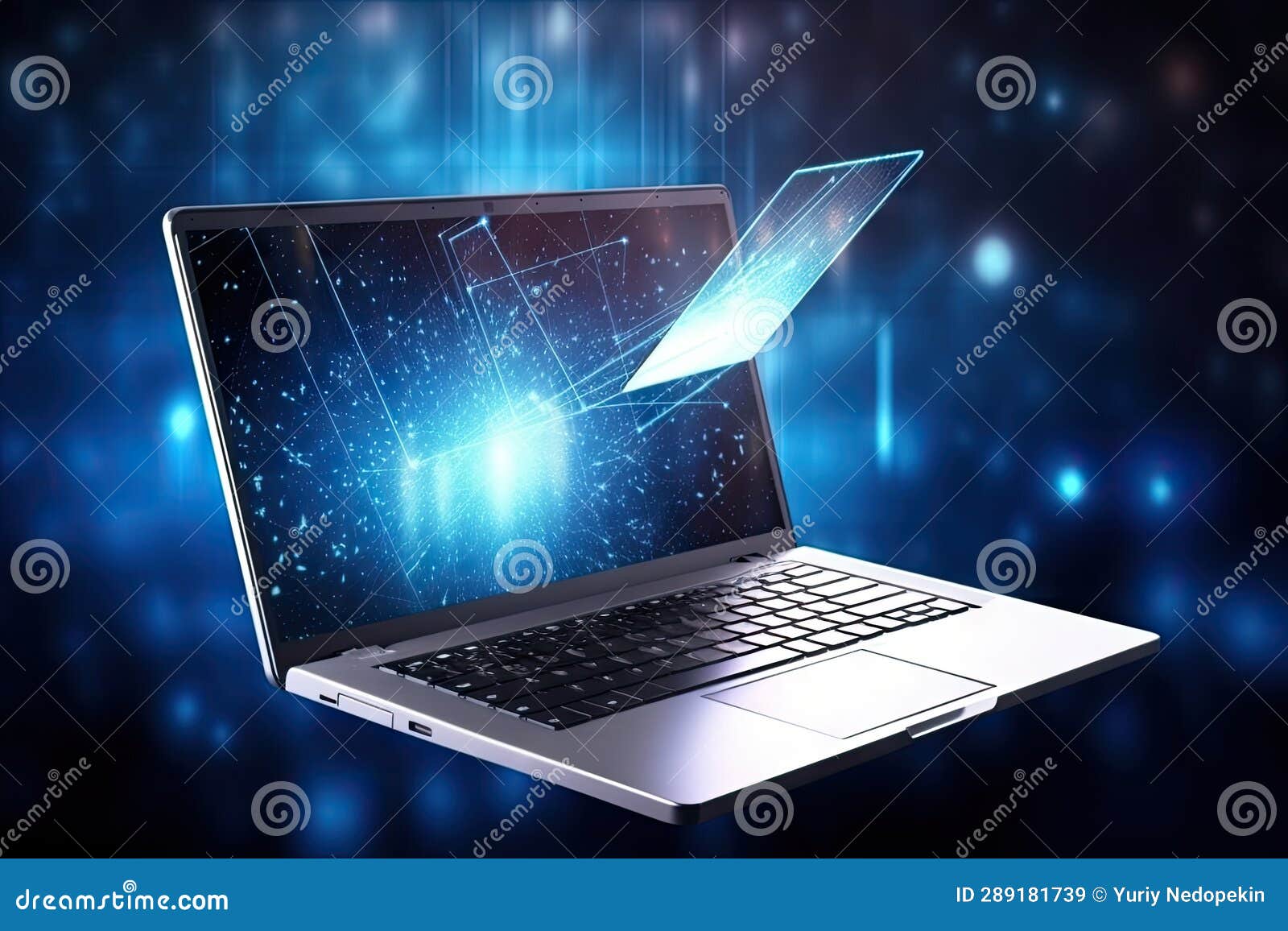 Modern Laptop Caught in the Swirling Vortex of Data Nanotechnology and ...