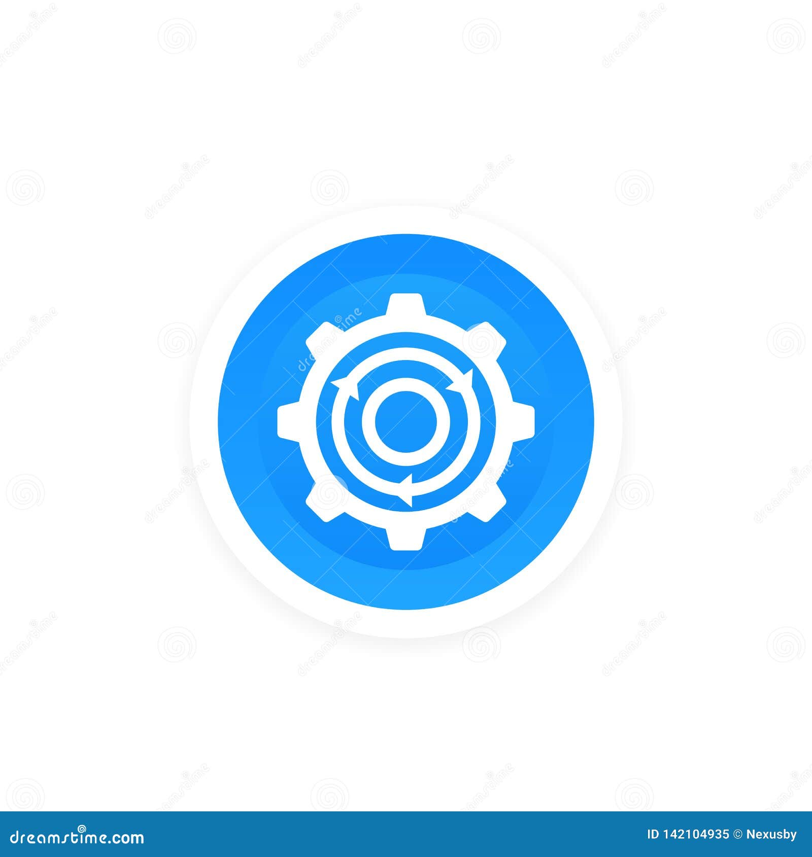 Integration, Gear and Arrows, Vector Icon Stock Vector - Illustration ...