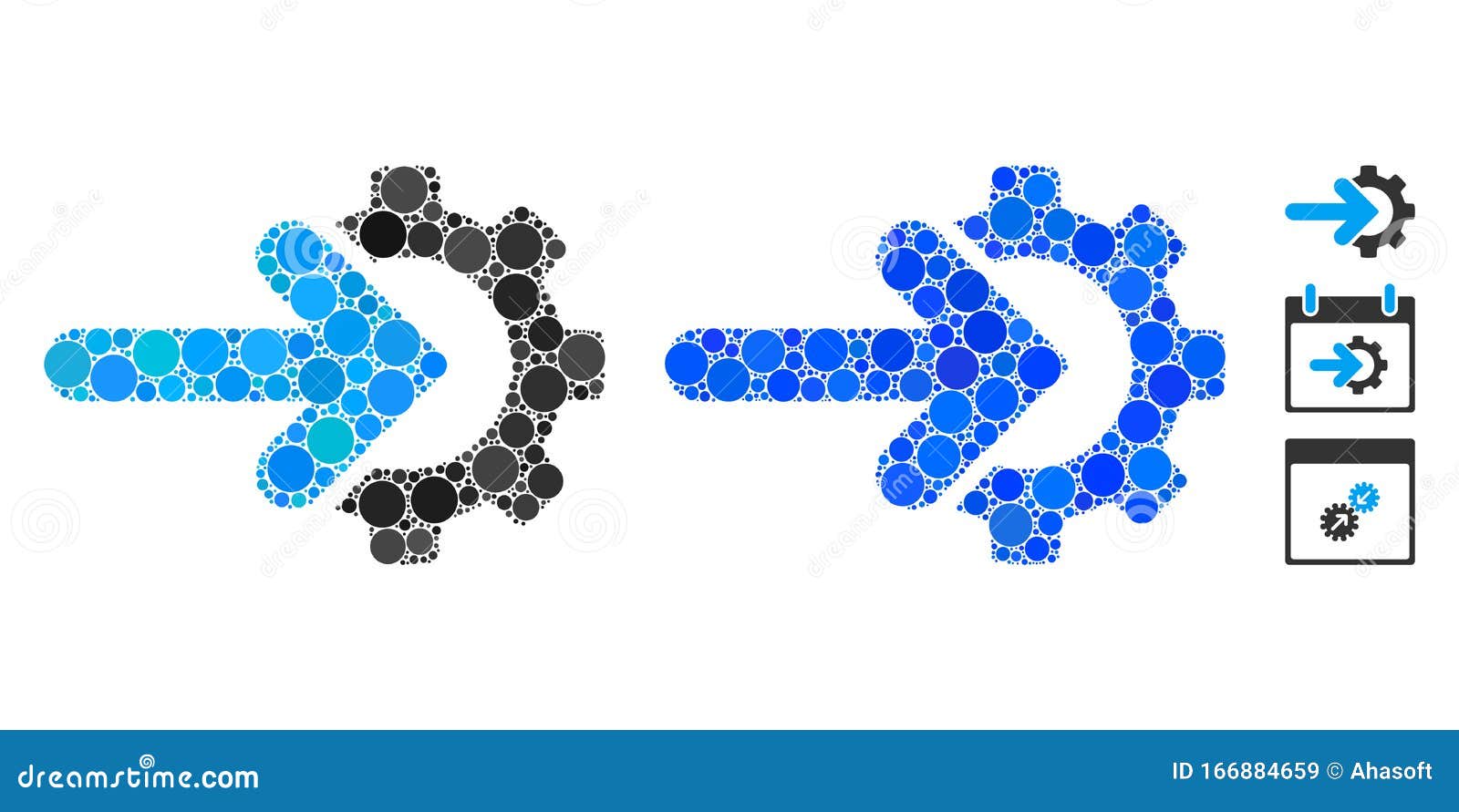 Integration Gear Composition Icon of Circle Dots Stock Vector ...