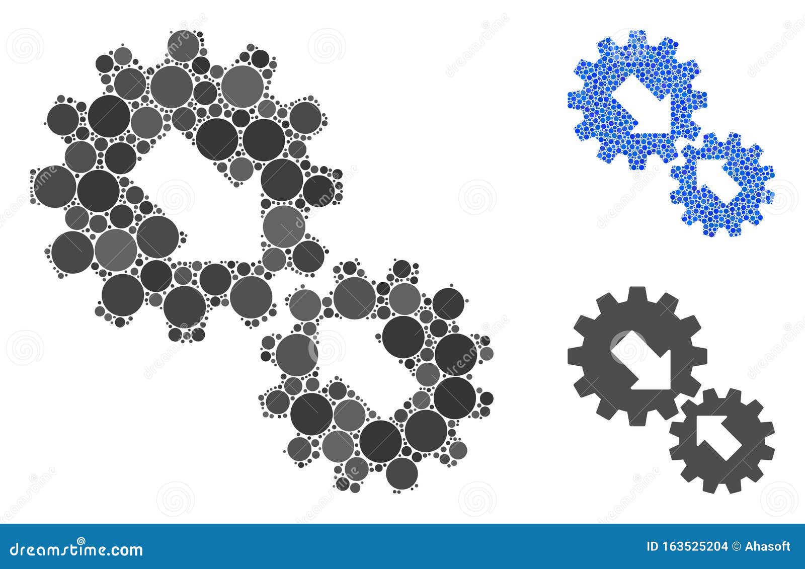 Integration Gears Mosaic Icon of Circle Dots Stock Illustration ...