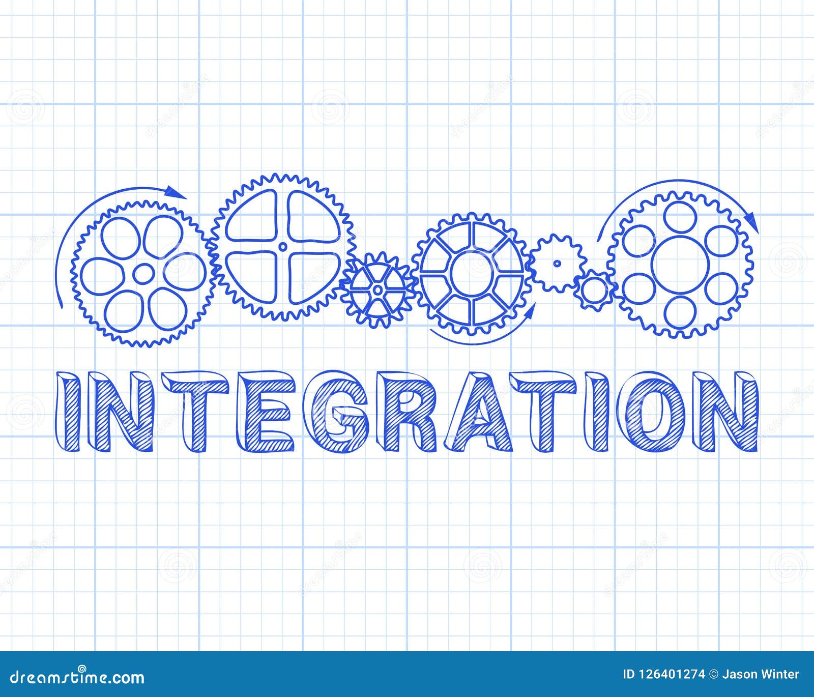 Integration Graph Paper stock vector. Illustration of amalgamation ...