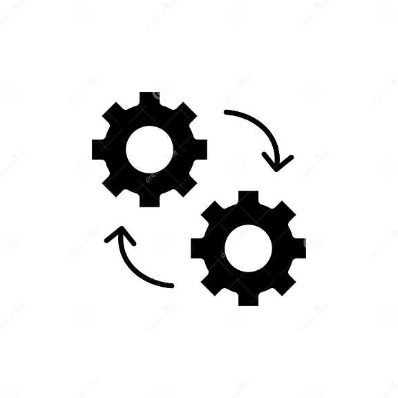 Integration Icon Set. Tech Integrate System Vector Logo Symbol in Black ...