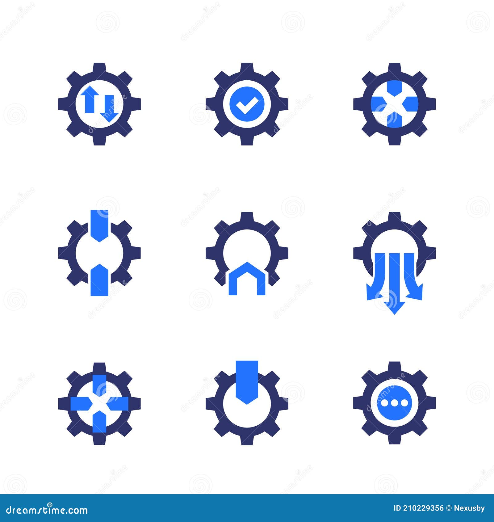 Integration Icons with Gears, Vector Stock Vector - Illustration of ...