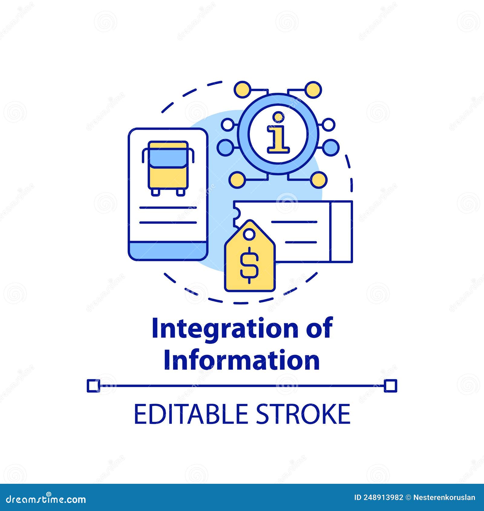 Integration of Information Concept Icon Stock Vector - Illustration of ...