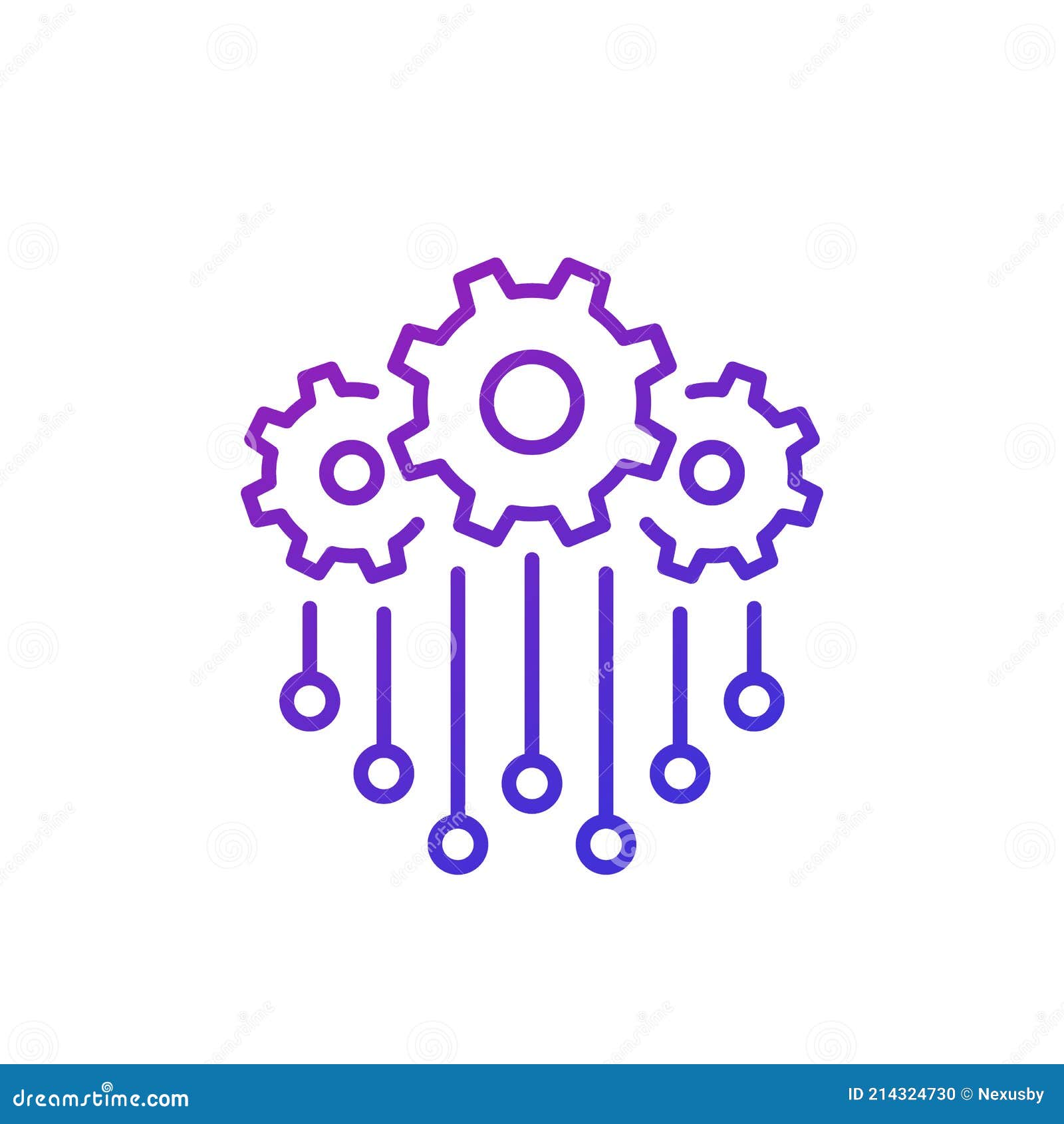 AI Integration Line Cartoon Flat Illustration | CartoonDealer.com ...