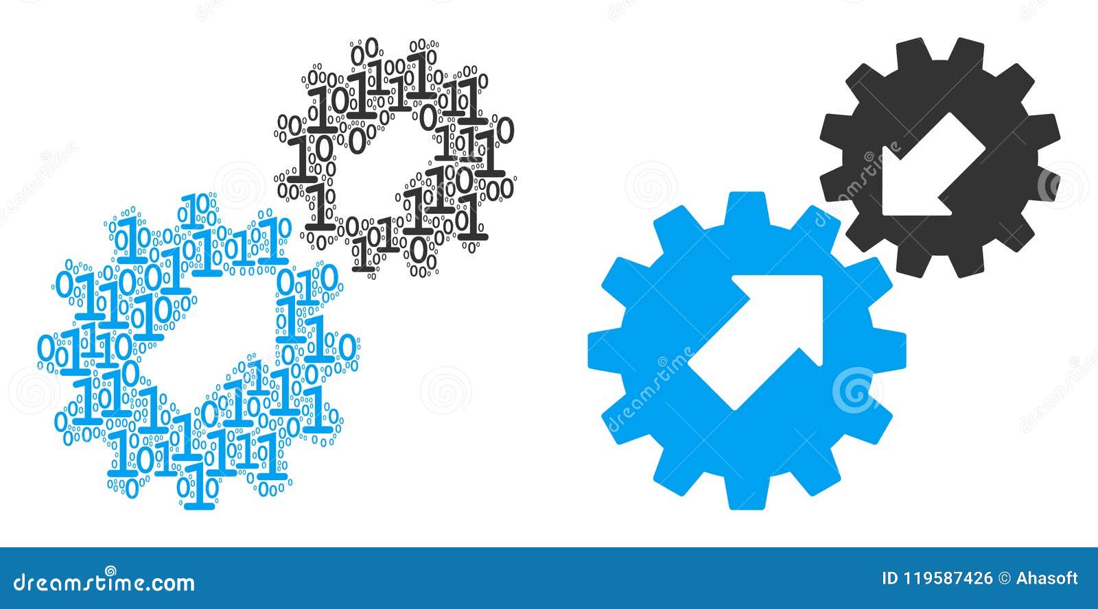 Integration Mosaic of Binary Digits Stock Vector - Illustration of ...