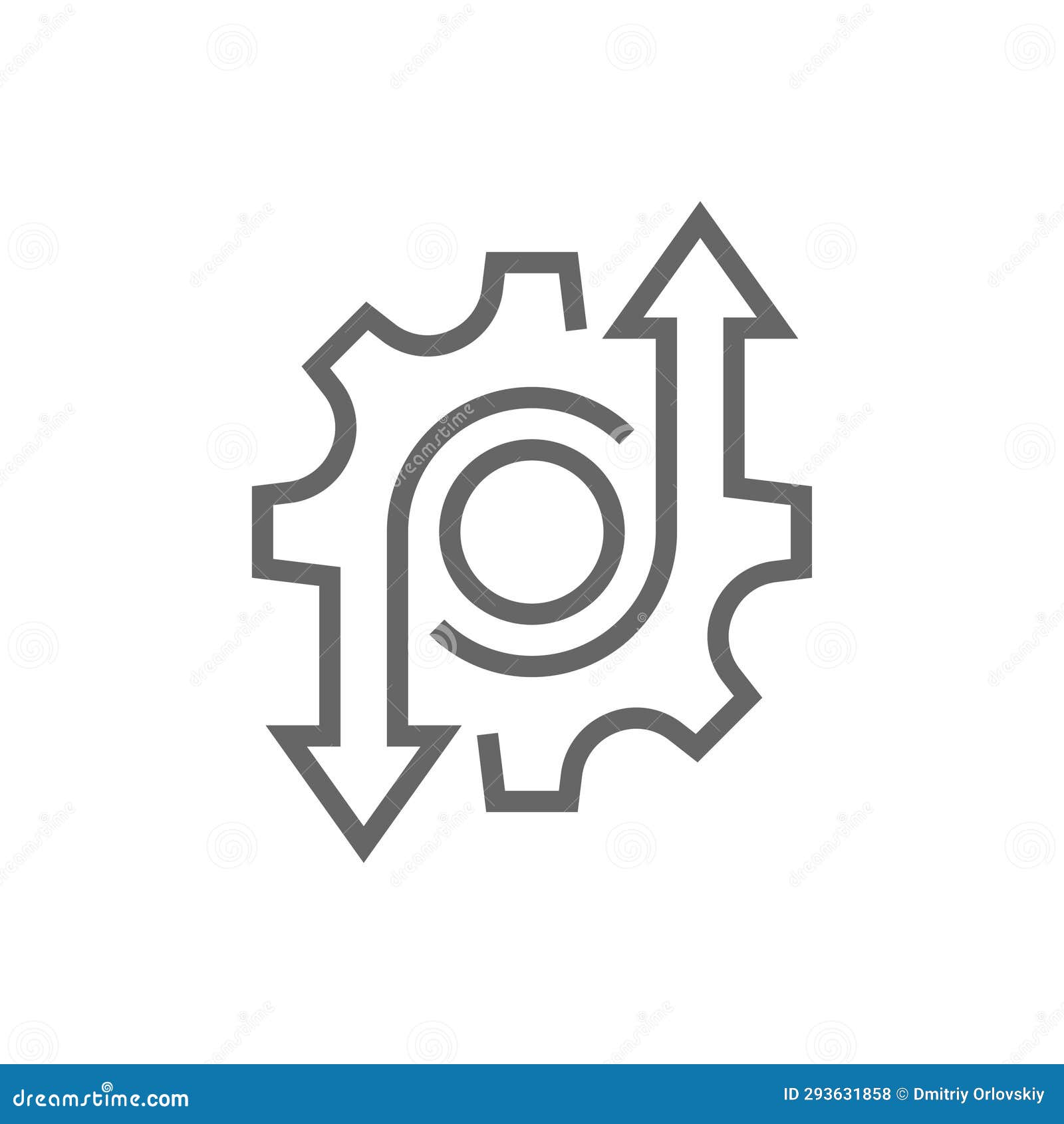 Integration, Optimization Vector Icon with Cogwheel. Editable Stroke ... Integration, Optimization Vector Icon with Cogwheel. Editable Stroke ...