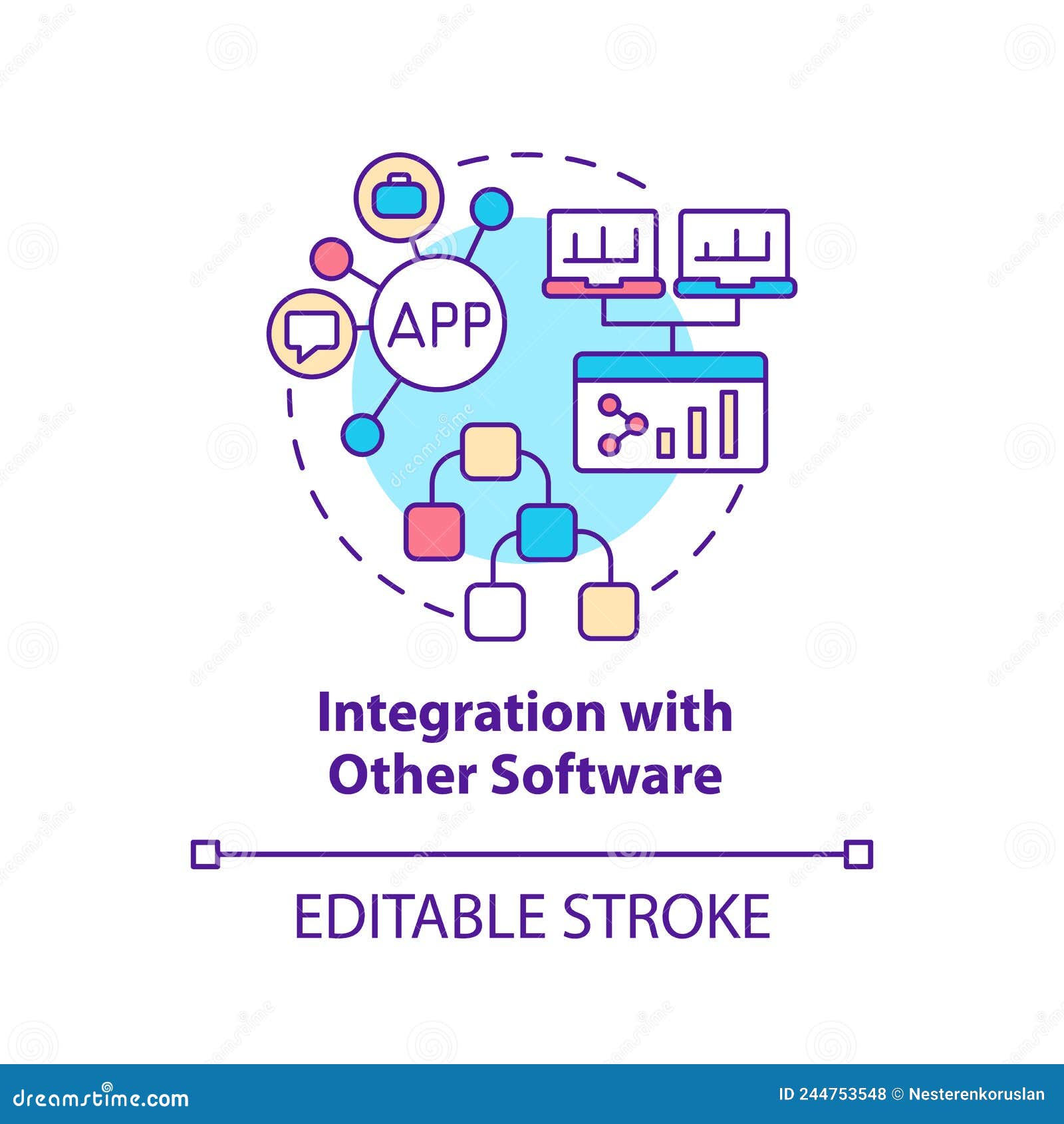 Integration with Other Software Concept Icon Stock Vector ...